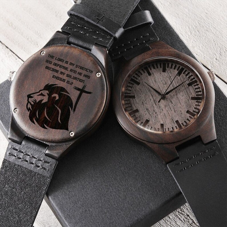Engraved Bible Verse Wooden Watch – Christian Gift for Him - Etsy