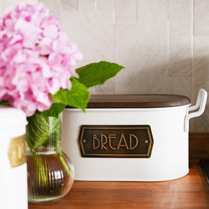 Bread Box, White Wood Kitchen, Modern Designed Bread Box, Bread Storage ...