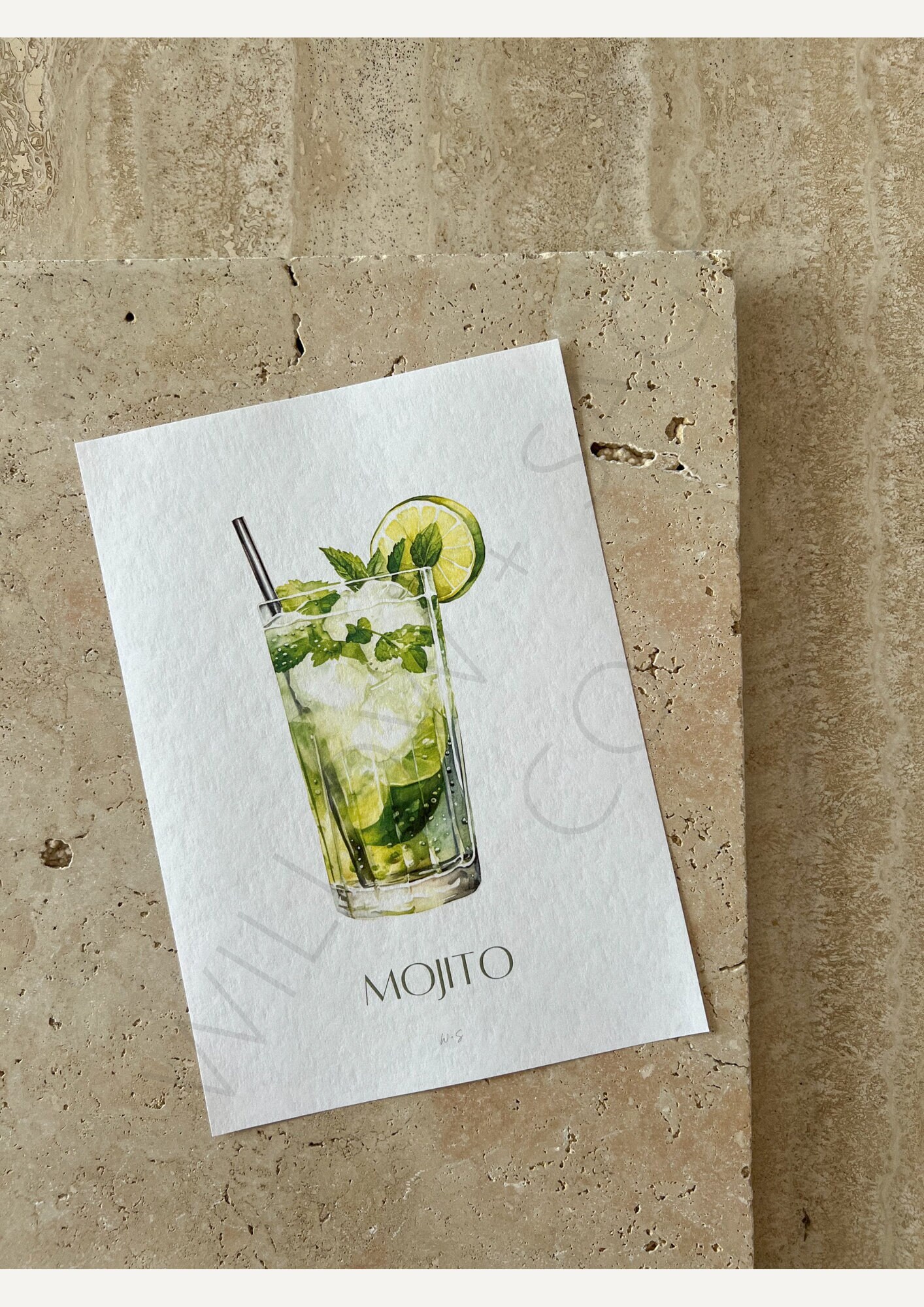Mojito Print | Cocktail | Bar Alcohol Bar Cart Happy Hour Drinks ...