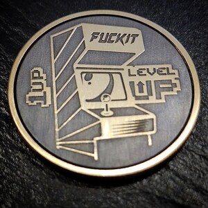 Solid Brass Arcade Game Over Coin, EDC Coin, Challenge Coin, 40mm Coin ...