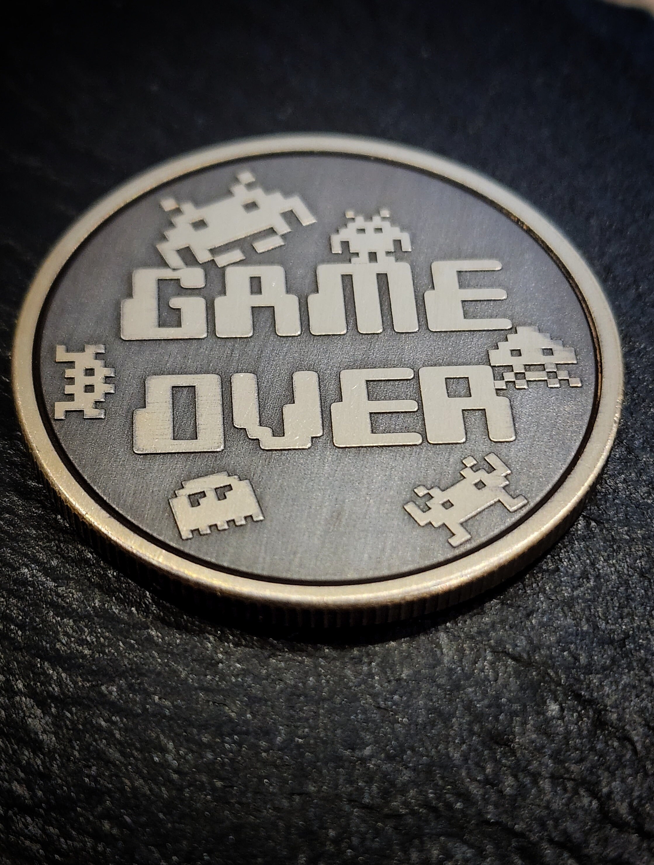 Solid Brass Arcade Game Over Coin EDC Coin Challenge Coin - Etsy