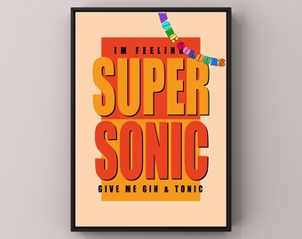 Supersonic Lyrics Print Music Print A5 A4 A3 A2 Unframed Indie Art ...