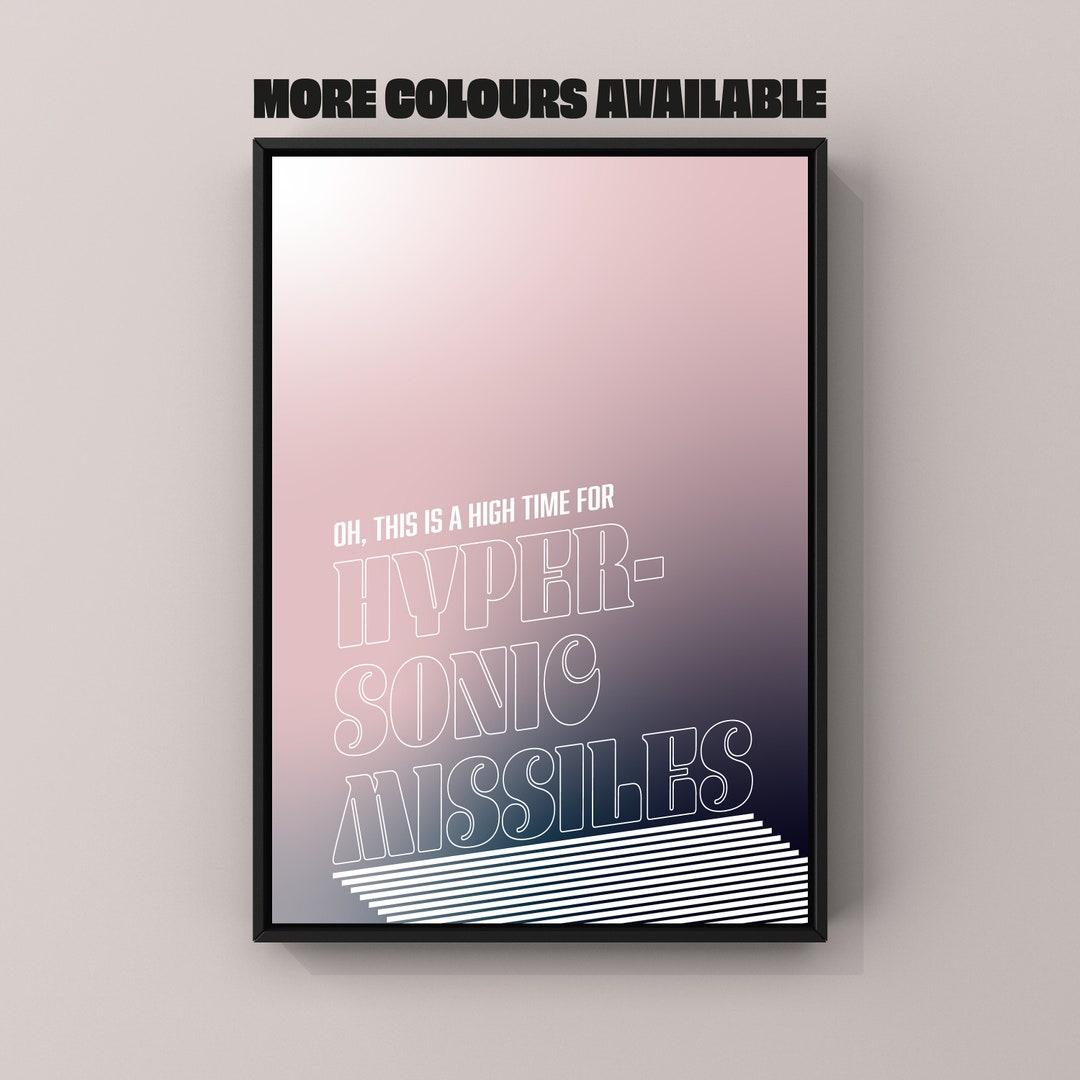Sam Fender Inspired Print Hypersonic Missiles Print Music Lyrics A5 A4 ...