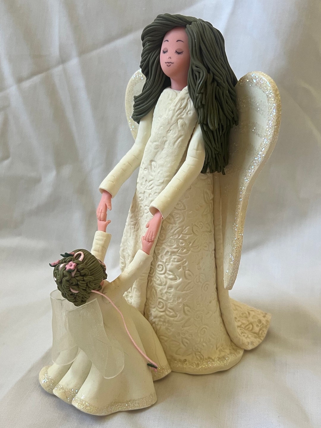 Kneeded Angels "cherished Moments" #6003, Angel With Child, Pavilion ...