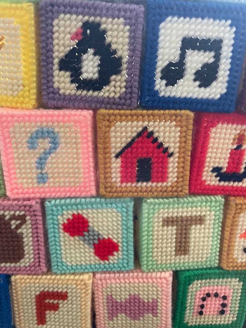 Vintage Crochet Granny Square ABC Blocks Alphabet Pictures & Letters ...