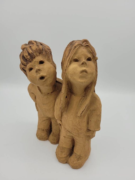 Lee Bortin Originals Vintage Clay Sculpture Young Children - Etsy
