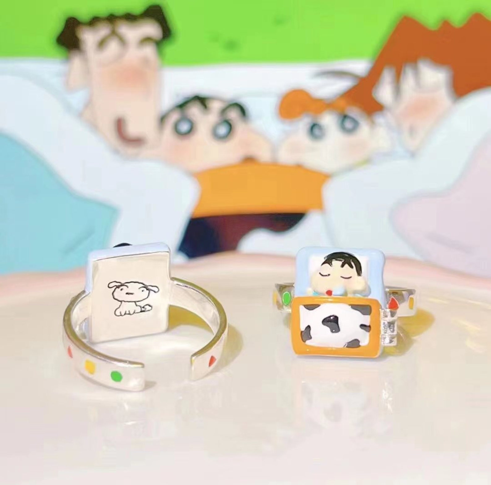 Cute Cartoon Ring,y2k Hip-hop,cute Punk Ring, Crayon Shin-chan Kawaii ...