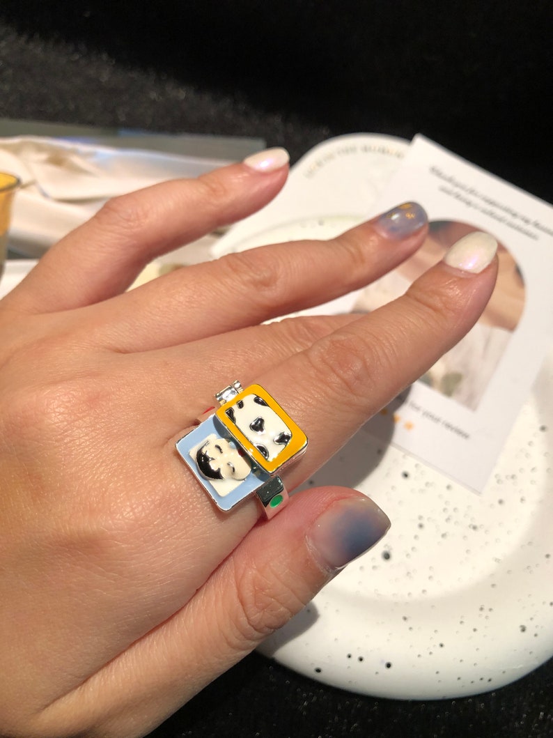 Cute Cartoon Ring,y2k Hip-hop,cute Punk Ring, Crayon Shin-chan Kawaii ...