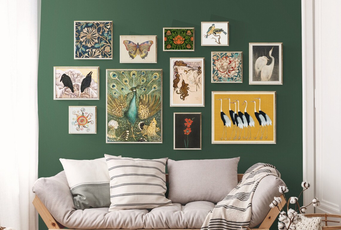 Boho Gallery Wall Set Vintage Boho 70s Art Eclectic Mid - Etsy