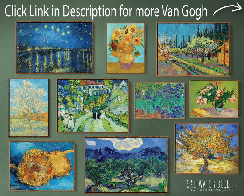 Framed Canvas Van Gogh Tree Wall Art Vintage Oil Painting - Etsy