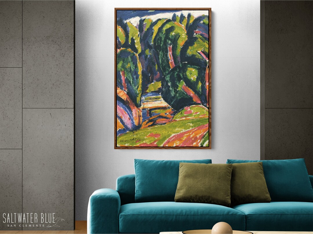 Extra Large Wall Art Framed Canvas Mid Century Modern Wall Art Vintage ...