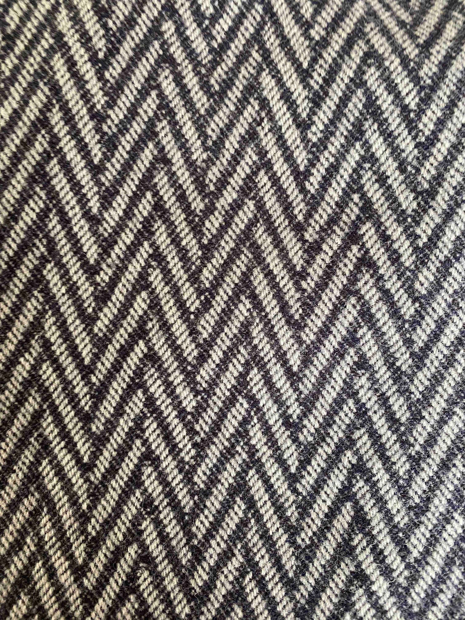 Navy & Natural Herringbone Wool Blanket Luxury Wool Blanket Lightweight ...