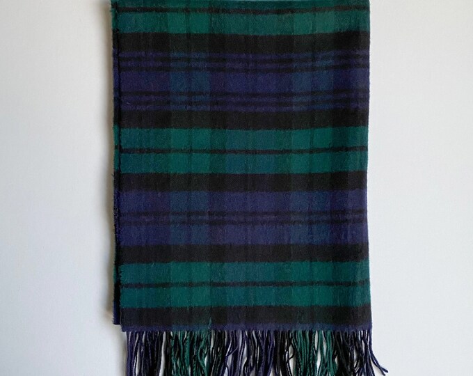 Blue & Cream Check Large Wool Blanket - Etsy Canada