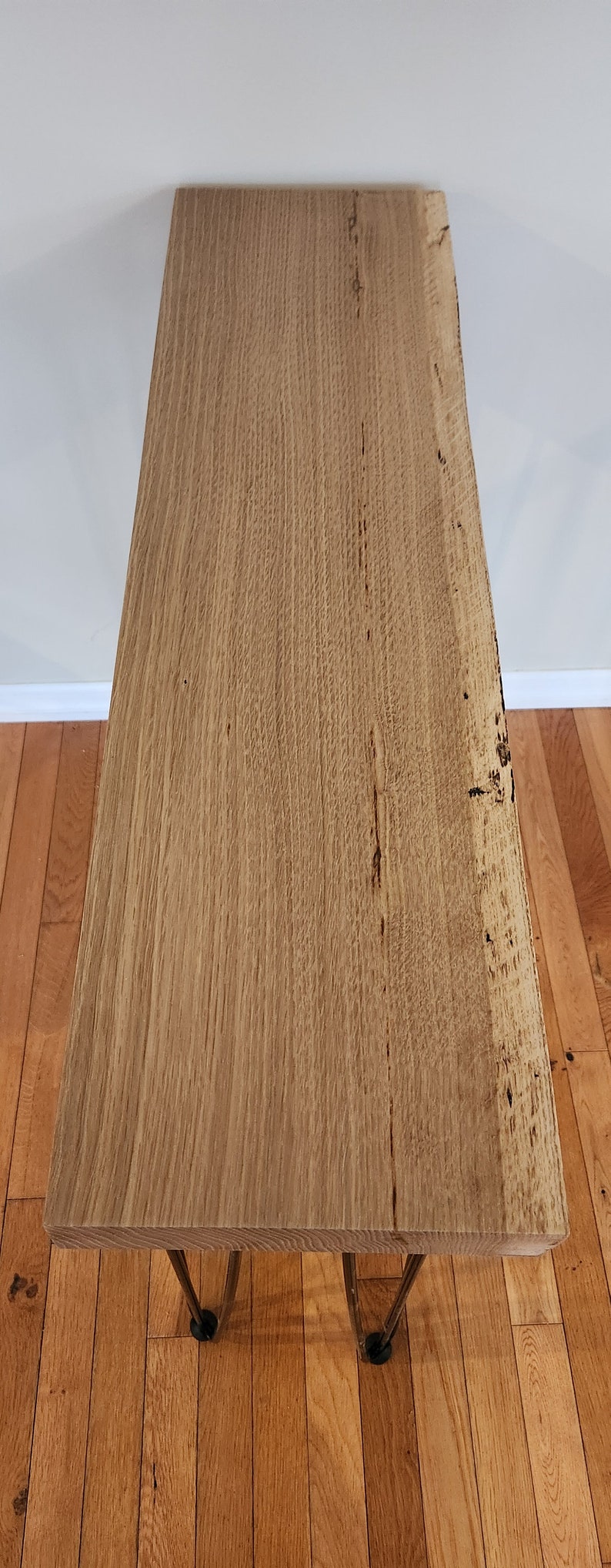 Rustic Oak Narrow Side Table With Hairpin Legs - Etsy