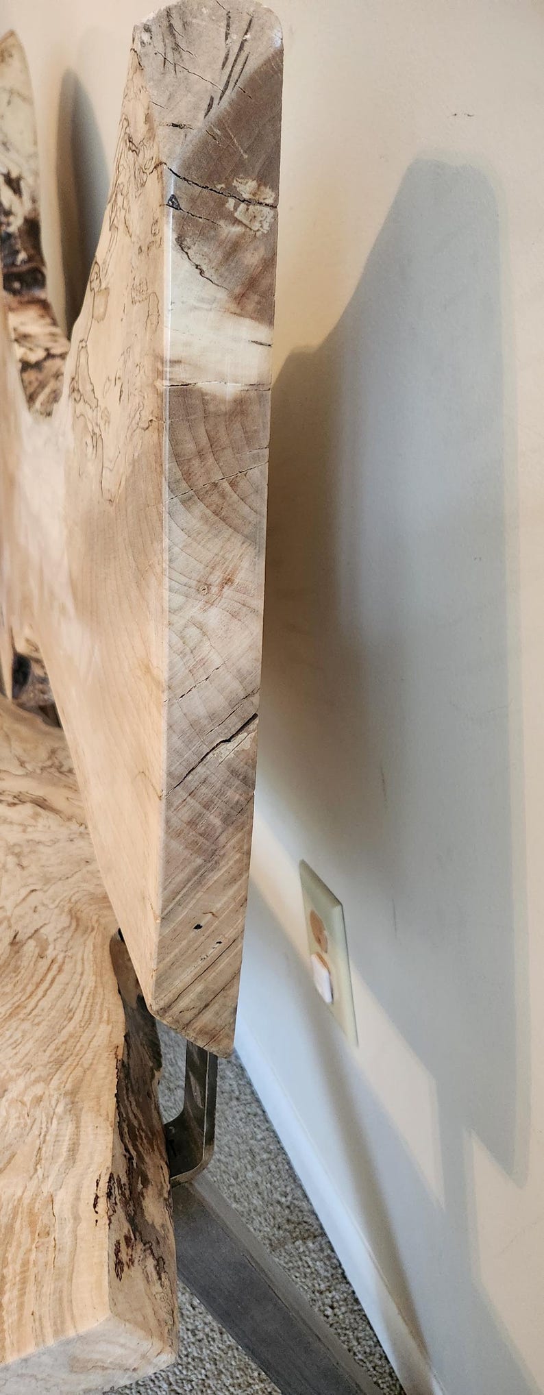Spalted Maple 48-inch Live Edge Bench With Metal Legs - Etsy