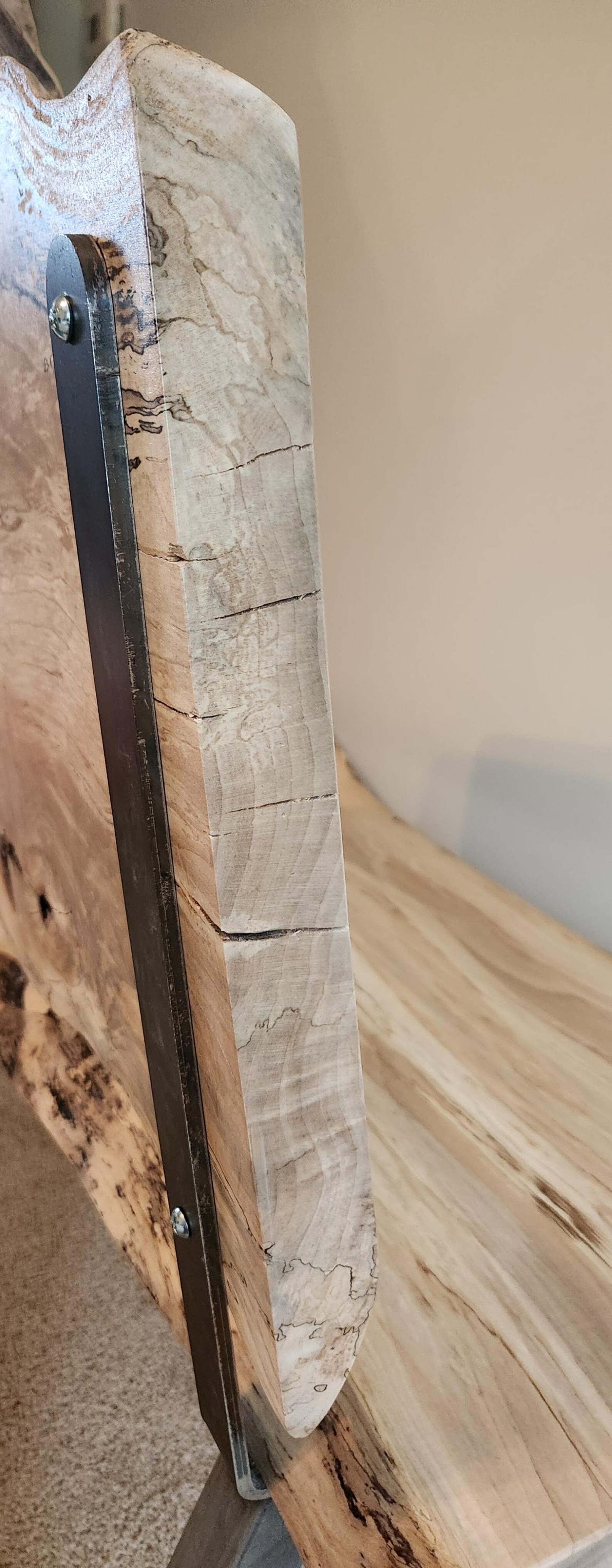 Spalted Maple 48-inch Live Edge Bench With Metal Legs - Etsy