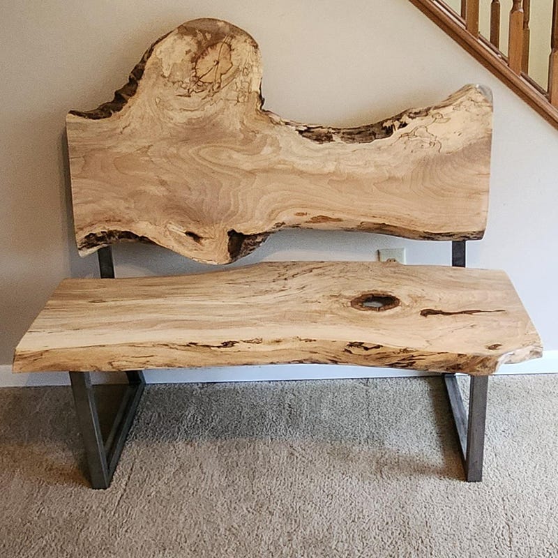 Live Edge Bench - Etsy