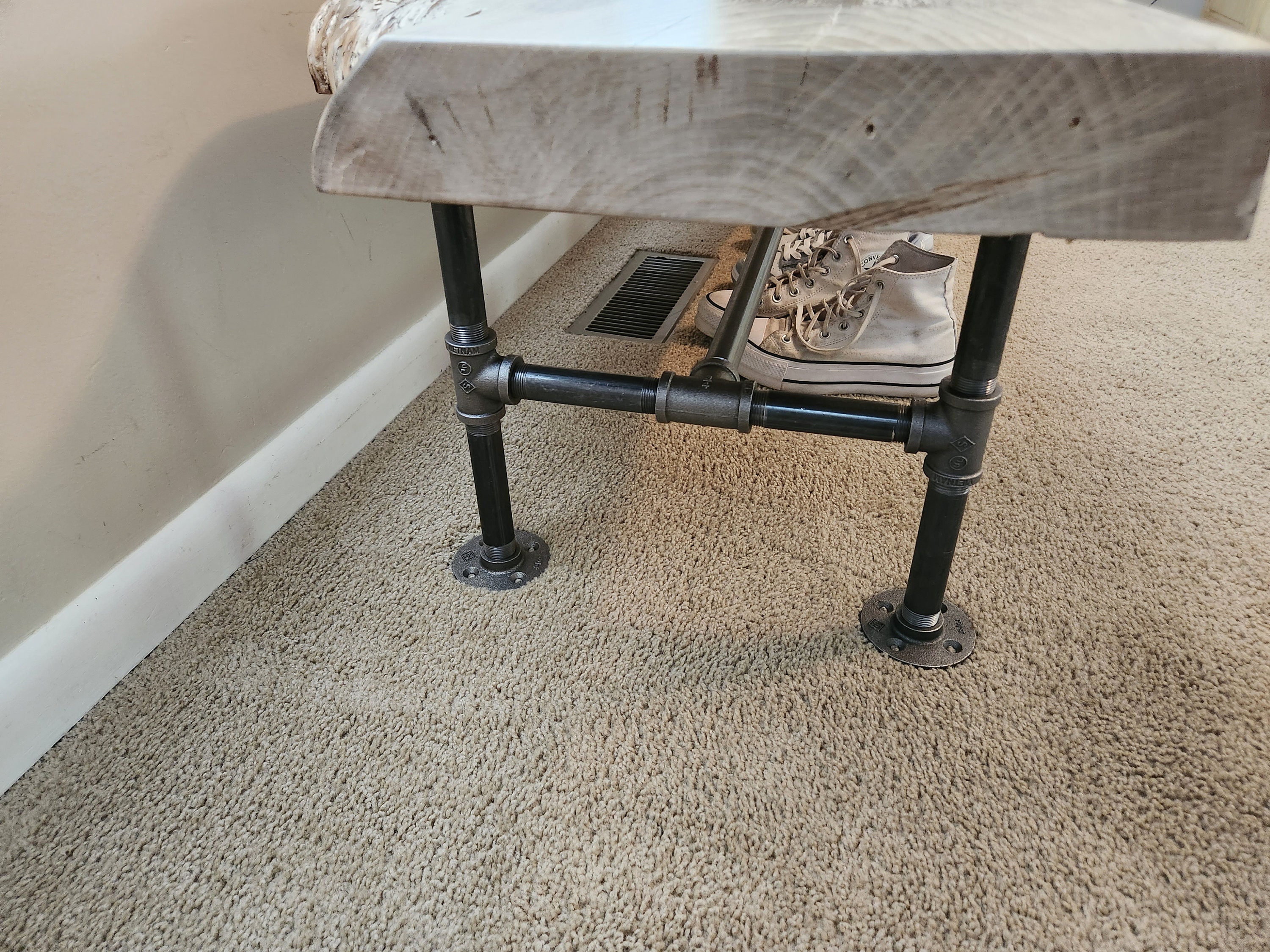 Live Edge Slab Bench With Industrial Pipe Legs - Etsy