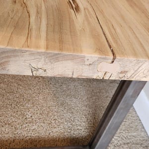 Spalted Maple 48-inch Live Edge Bench With Metal Legs - Etsy