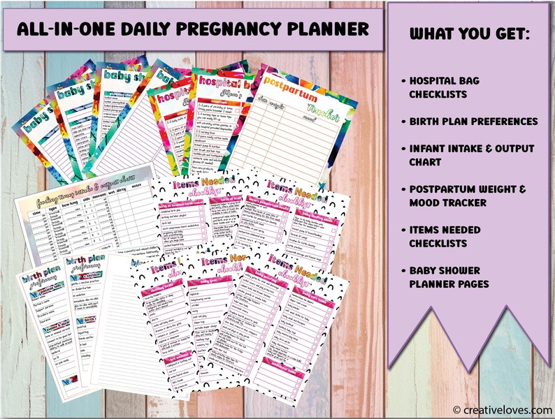 Printable Pregnancy Planner, Beautiful Pregnancy Journal, Pregnancy ...