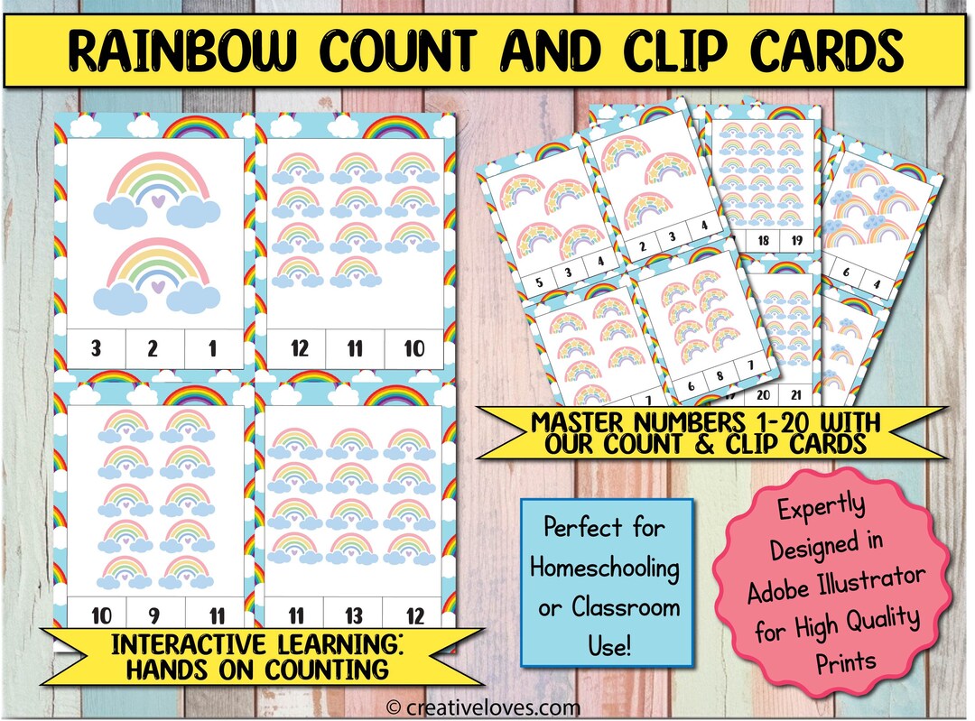 Count and Clip Cards, Educational Counting Printable, Teaching Numbers ...