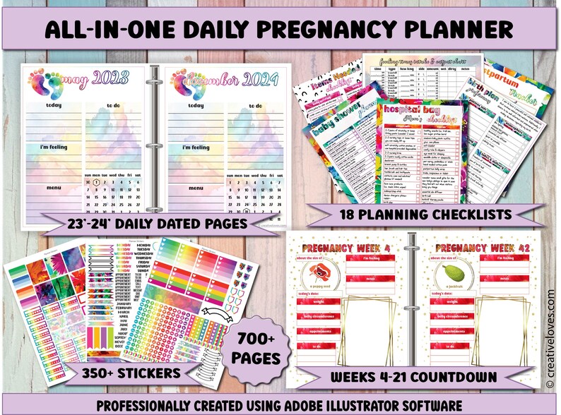 Printable Pregnancy Planner, Beautiful Pregnancy Journal, Pregnancy ...
