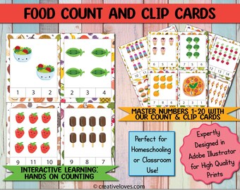 Educational Animal Count and Clip Cards for Preschool Kids – Fun ...