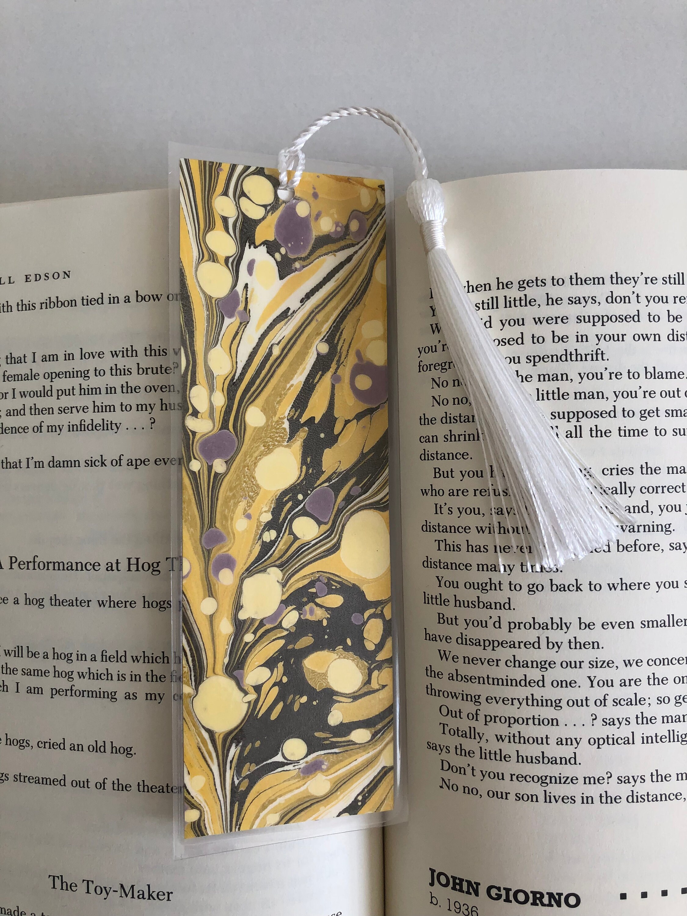 Handmade Laminated Marbled Bookmarks ︱ Random Set of 3 ︱ Double-sided ...