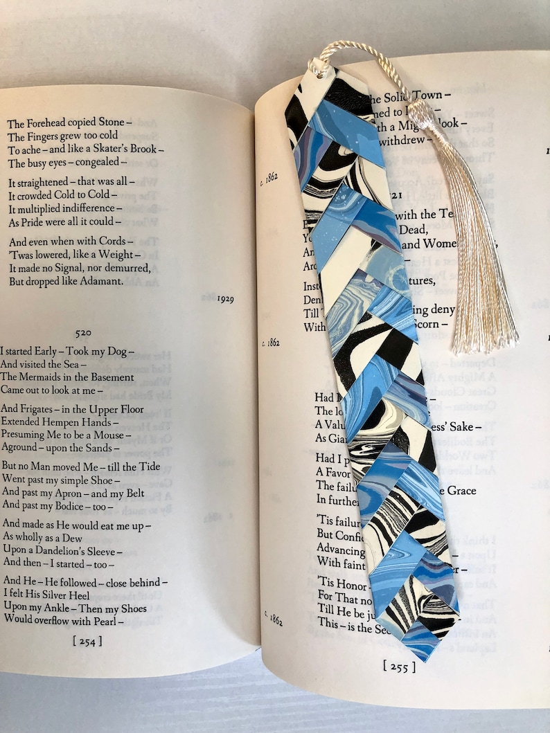 Handmade Woven Marbled Bookmarks: Colorful Paper With Tassel - Set of 3 ...
