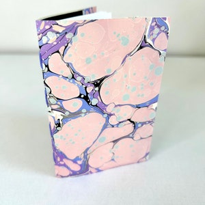 Handmade Pocket Notebook With Marbled Pattern Pink and Purple Hand ...