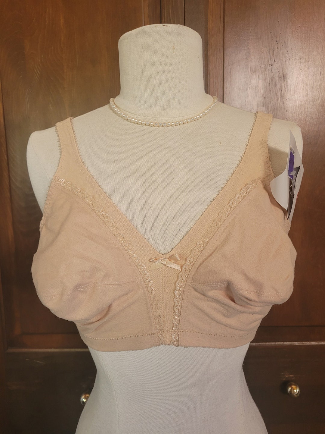 38DD Vintage Collection M, Tan, Full Coverage, Wireless, Long Line ...