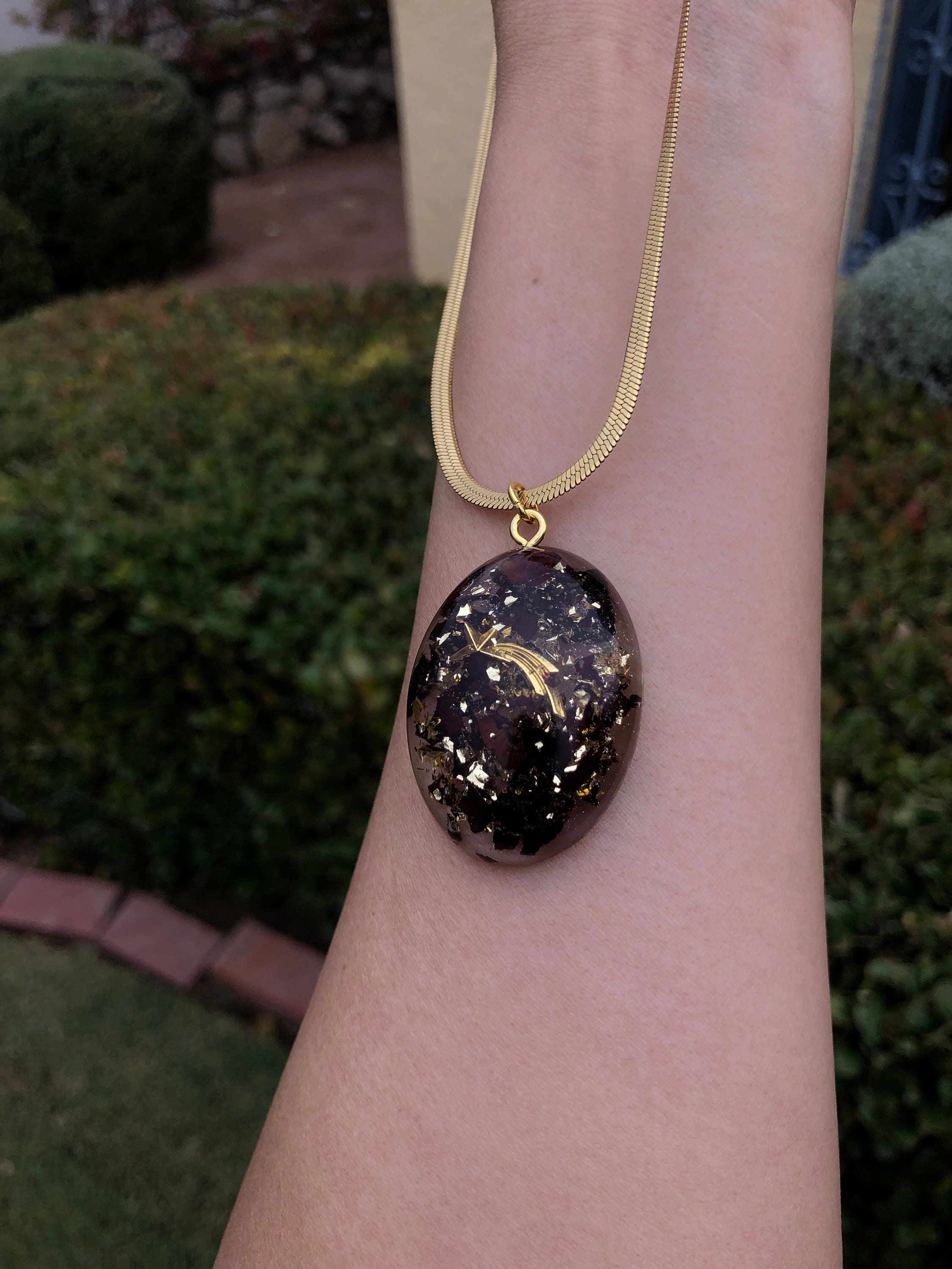 Oval Resin Mystical Choker Style Necklace/ Wishes, Dreams ...