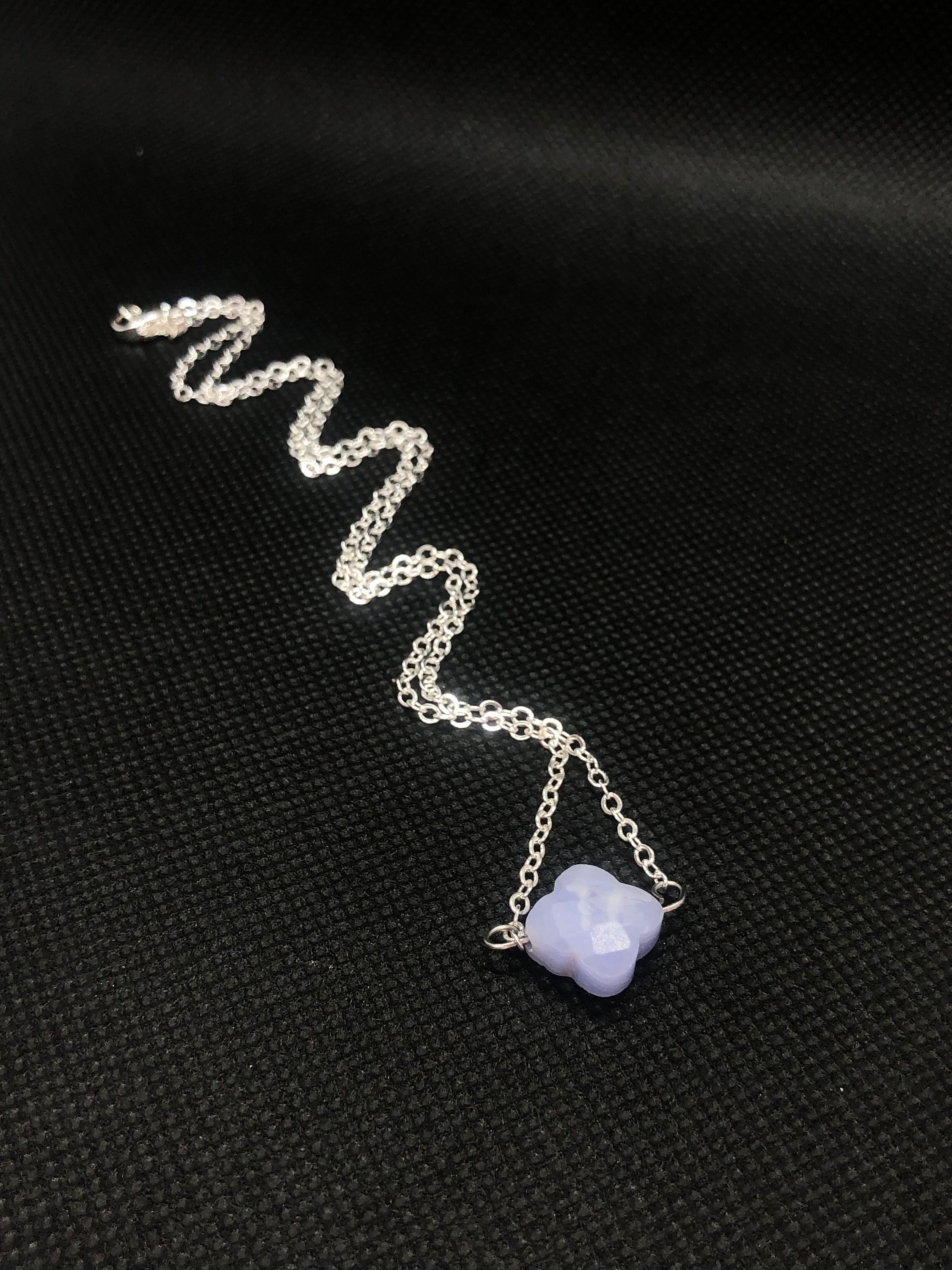 Van Cleef Inspired Blue Lace Clover Shaped Crystal Choker Style ...