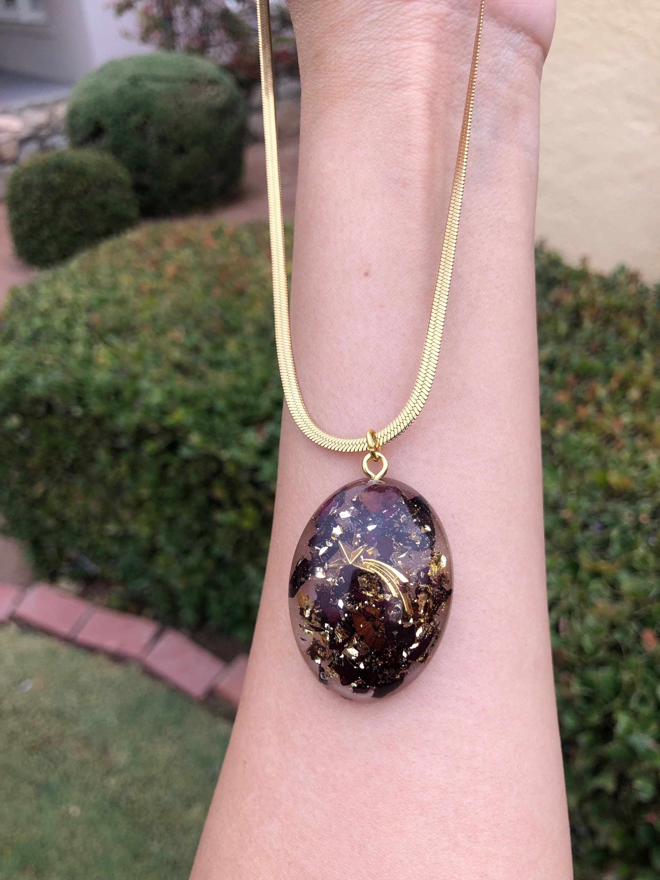 Oval Resin Mystical Choker Style Necklace/ Wishes, Dreams ...