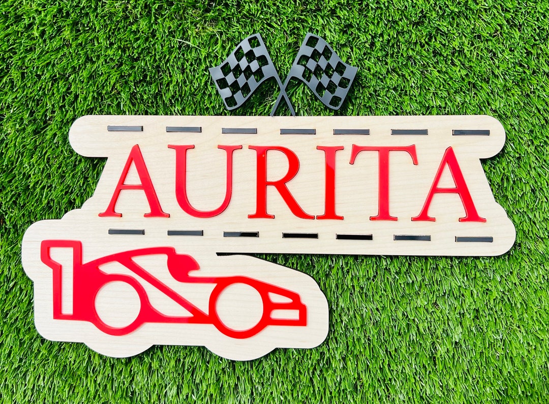 F1 Themed 3D Effect Name Sign, F1 Personalised Name Sign, F1 Gift Idea ...