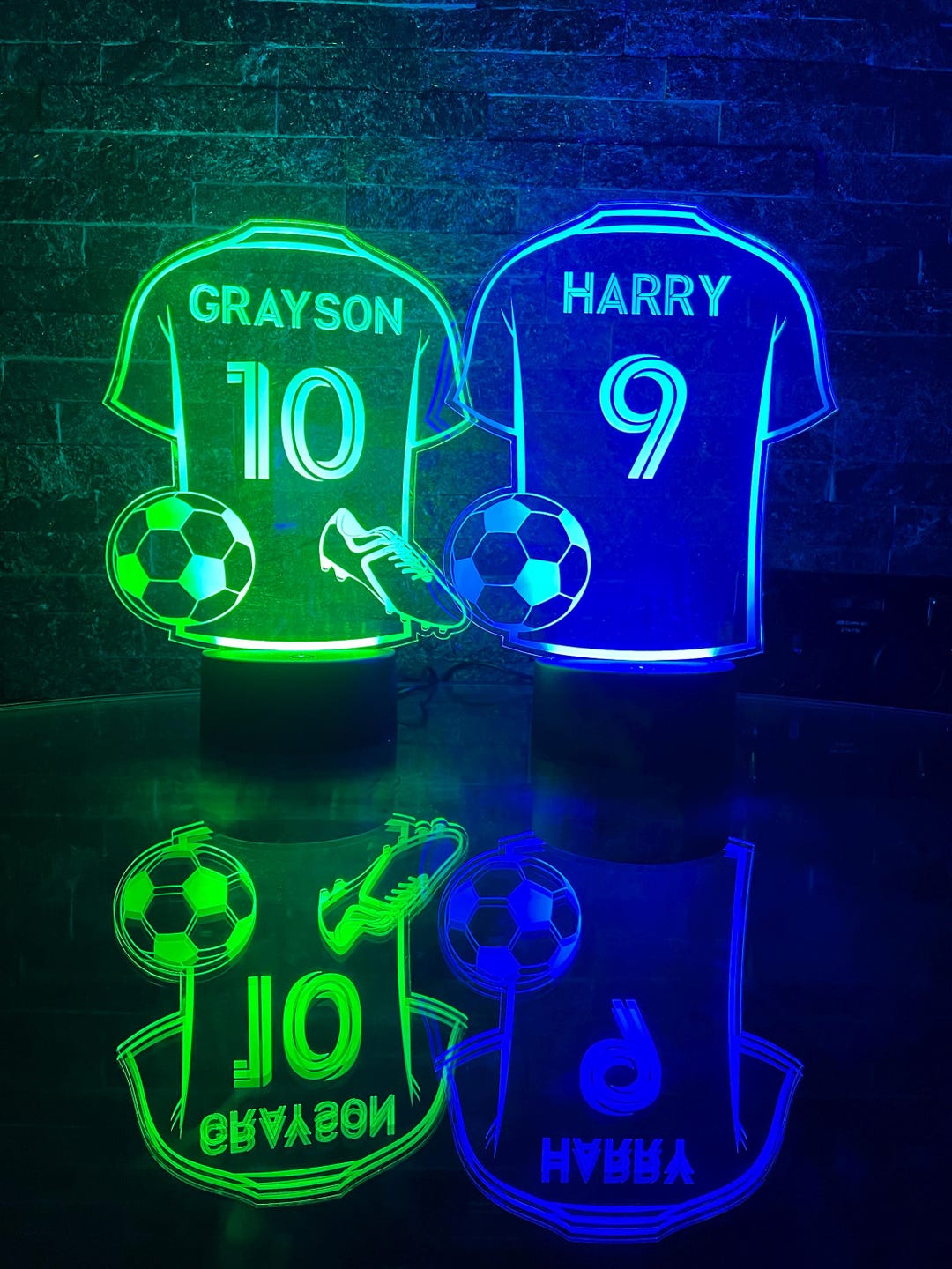 Personalised LED Football Shirt | Football Night Light | Personalised ...