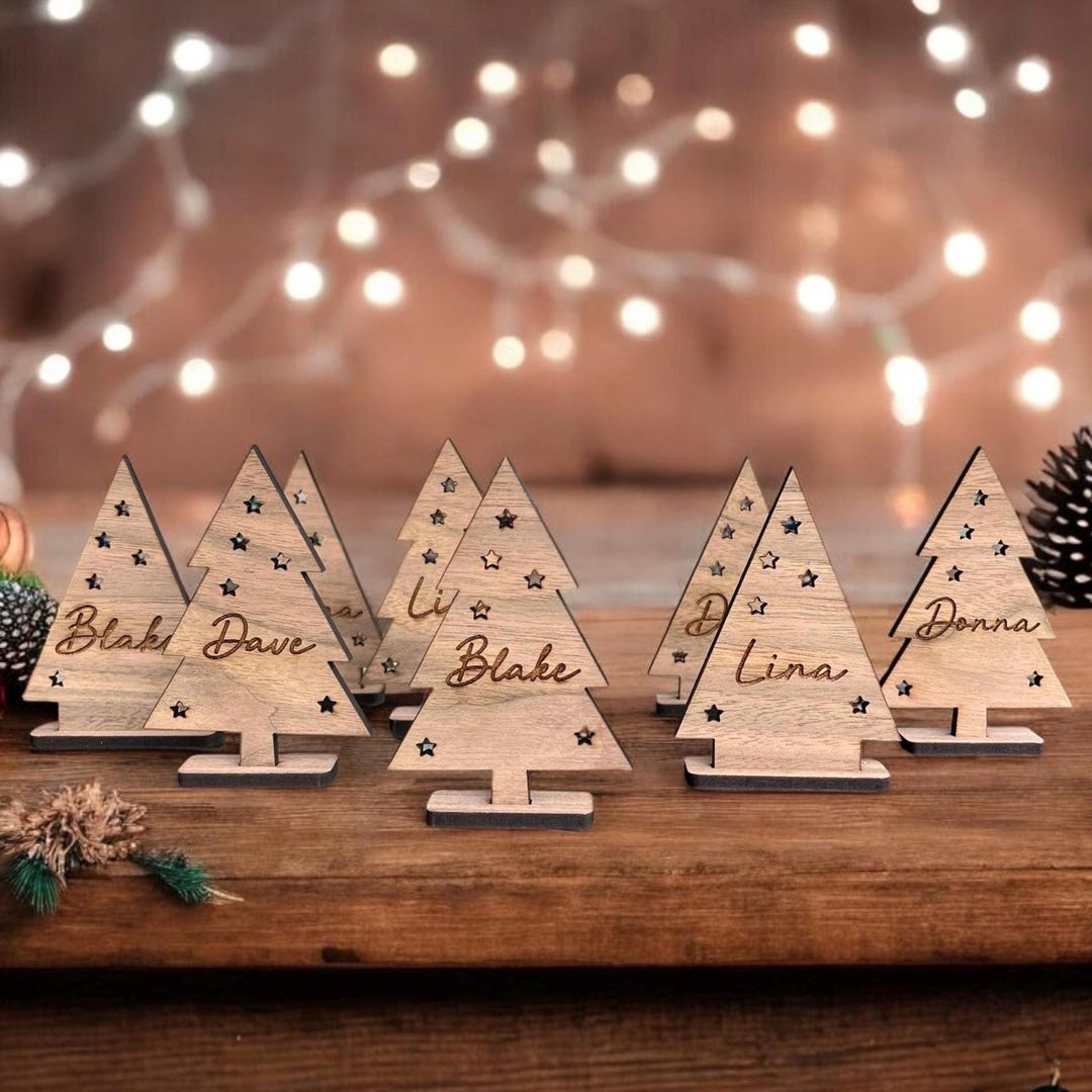 Personalised Christmas Tree Place Name | Wooden Christmas Decoration ...