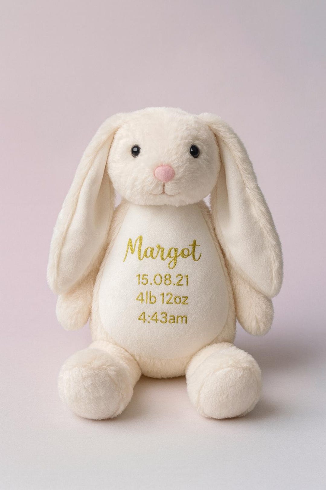 Personalised Birth Weight Bunny Teddy | Weighted to Baby’s Exact Weight ...