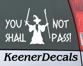 You Shall Not Pass Warning Sticker for Bumper Car Laptop Book Fridge ...