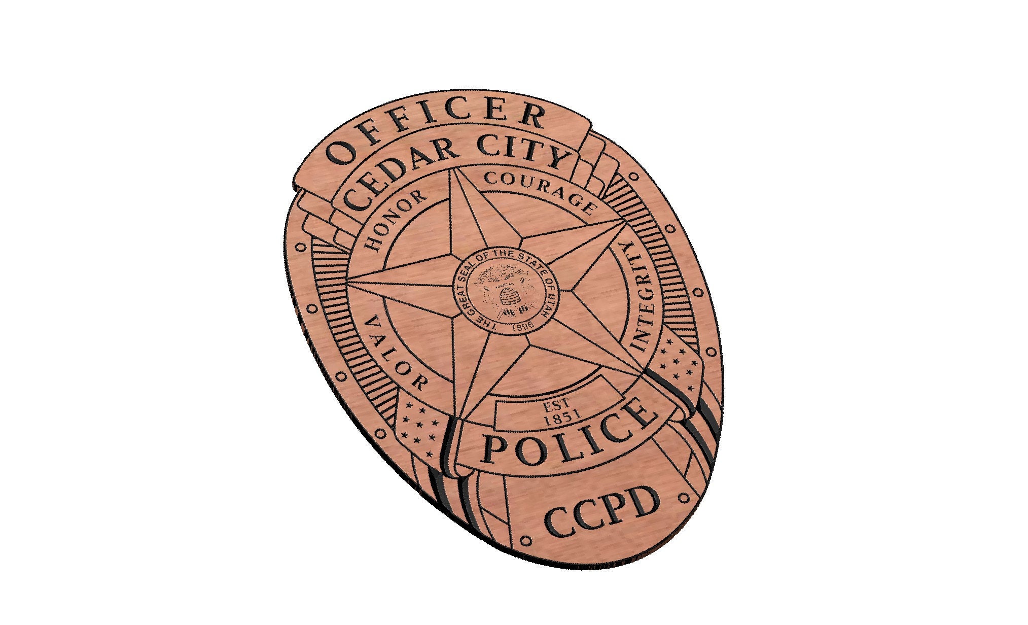 Cedar City Police Badge SVG - Etsy