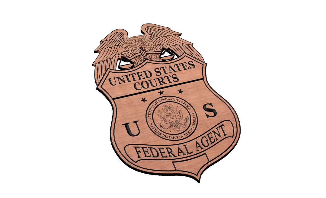 US Courts Federal Agent Badge SVG CNC Laser - Etsy