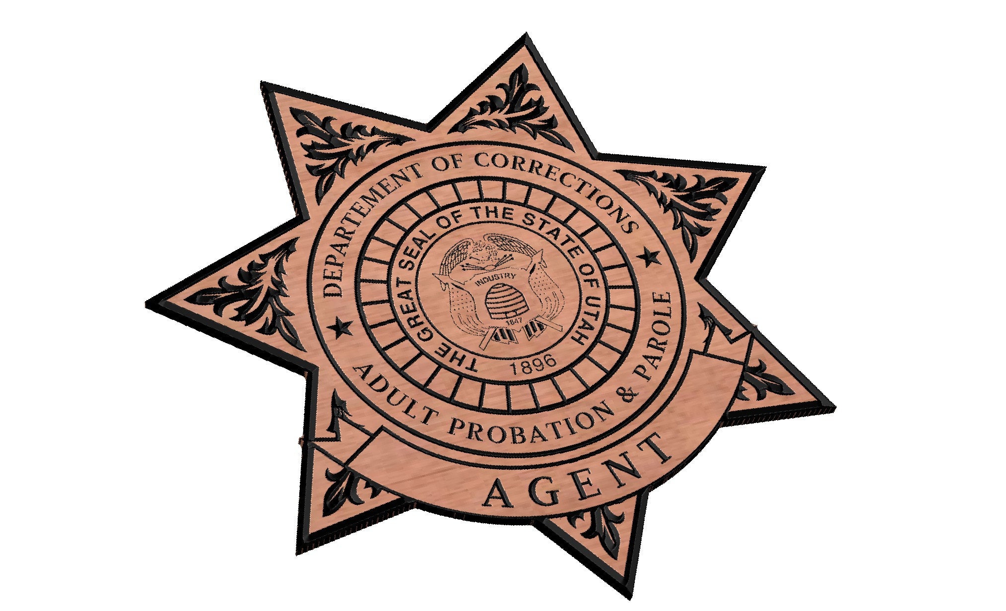 Utah Probation Agent Police Badge SVG CNC Laser - Etsy