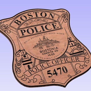 Boston Police Badge SVG CNC Laser - Etsy