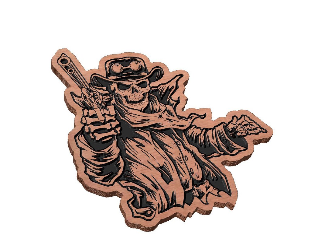 Skull Gun Cowboy SVG - Etsy