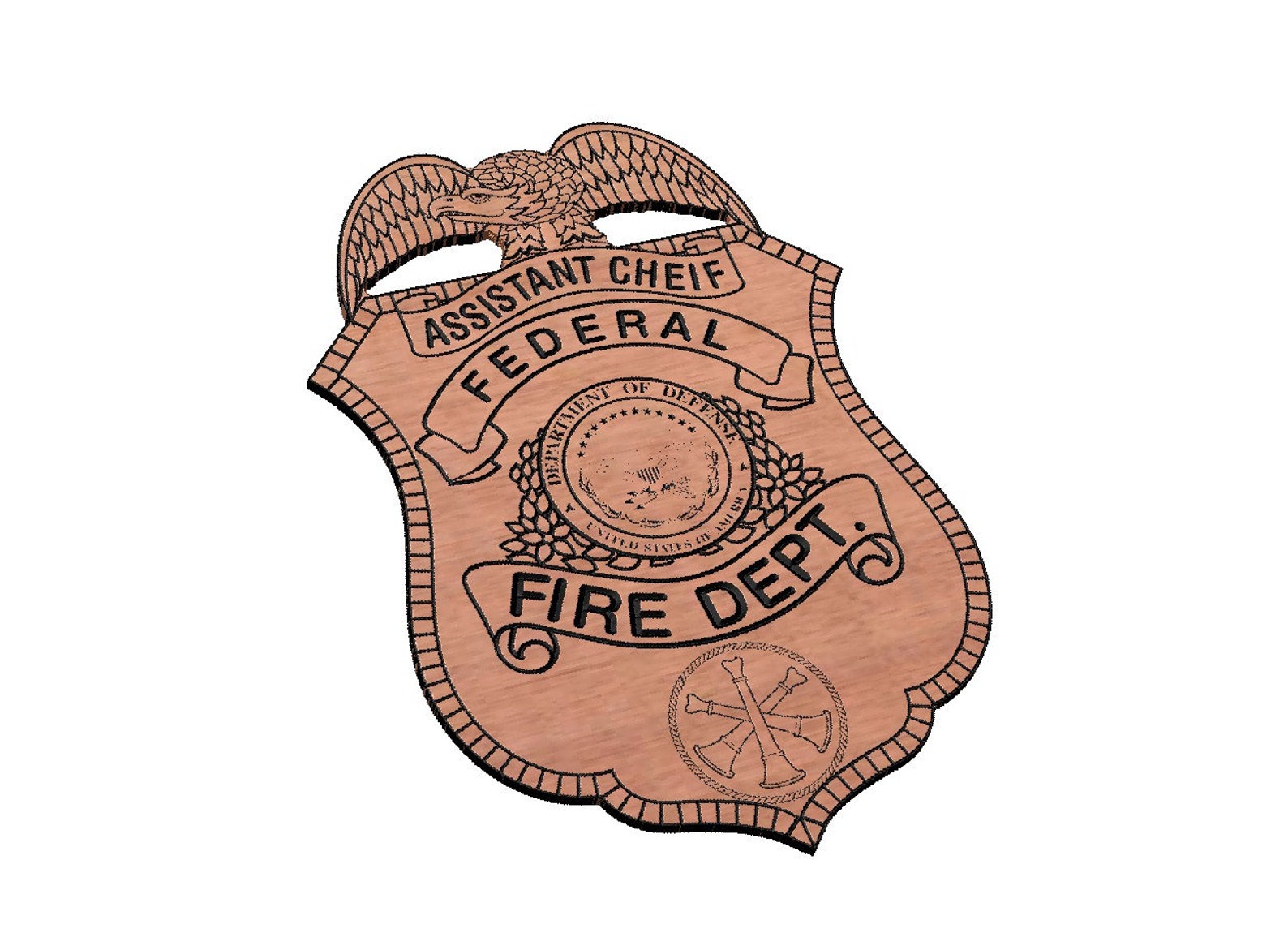 DOD Fire Department Badge SVG CNC Laser - Etsy