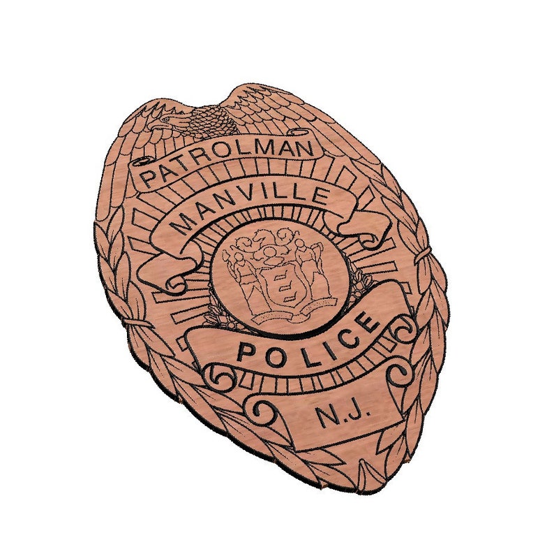 Manville Police Badge SVG CNC Laser - Etsy