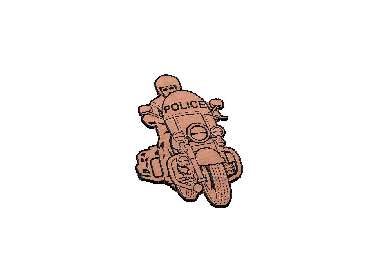 Police Motorcycle SVG CNC Laser - Etsy
