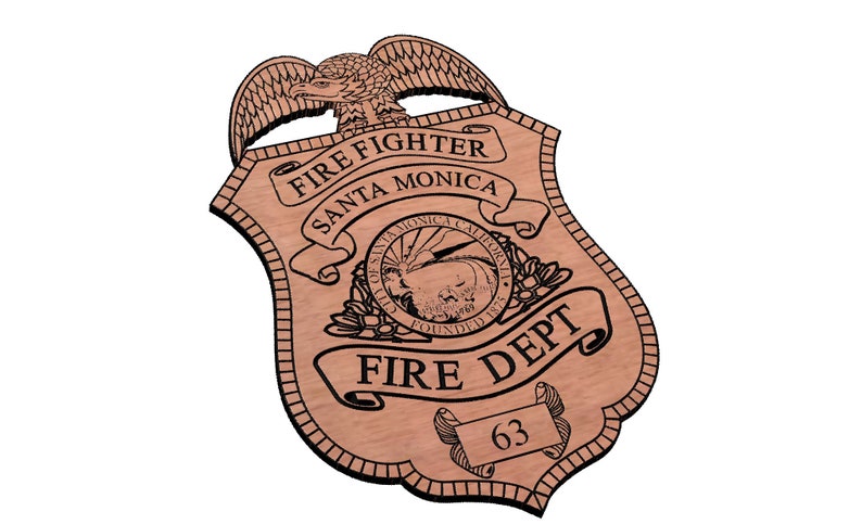 Santa Monica Fire Department Badge SVG CNC Laser - Etsy