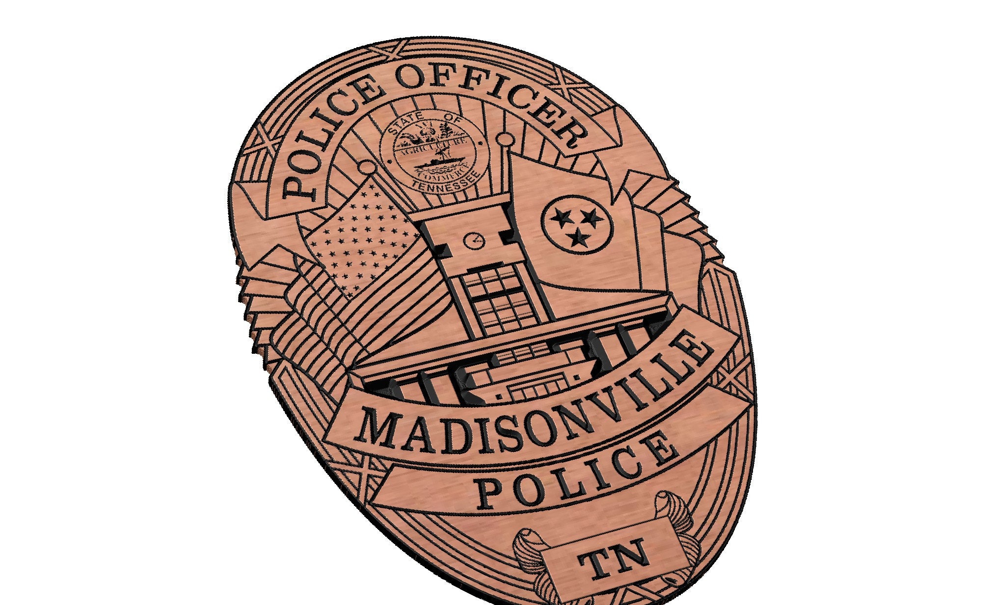 Madisonville Police Badge SVG CNC Laser - Etsy