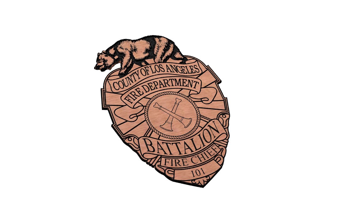 Los Angeles County Fire Chief Badge SVG CNC Laser - Etsy